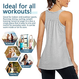 Miusey Ladies Activewear Tops,Cool Athletic Workout Tanks Trendy Yoga Shirts Loose Breathable Gym Exercise Cloth Climbing Hiking Walking Cycling Boutique Outfits Coral XL