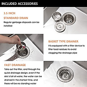 23 Inch Undermount Kitchen Sink Stainless Steel-HACHENL 23X18 Inch Kitchen Sink 16 Gauge Stainless Steel Kitchen Sink 10 inch Deep Single Bowl Kitchen Sink Small Kitchen Sink Bar Sink
