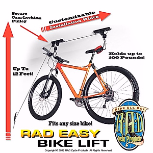 RAD Sportz Bicycle Hoist Quality Garage Storage Bike Lift with 100 lb Capacity Even Works as Ladder Lift Premium Quality