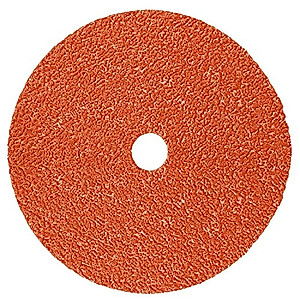 Cubitron 3M Fibre Disc 987C - 36+ Grit Metal Grinding Disc - Ceramic Precision Shaped Grain - For Angle Grinders - 4.5" x 7/8" Center Hole, Orange