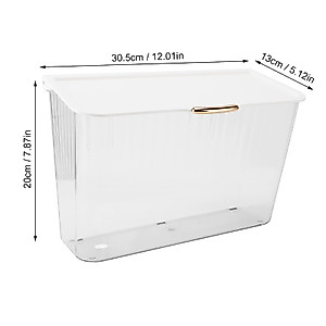 4L Wall Mounted Laundry Basket with Lid, Multifunction Wall Hanging Laundry Storage Container Organizer for Bathroom (Transparent)