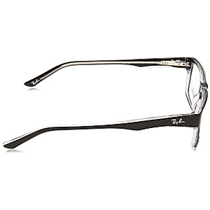 Ray-Ban RX5245 Square Prescription Eyeglass Frames, Black On Transparent/Demo Lens, 54 mm