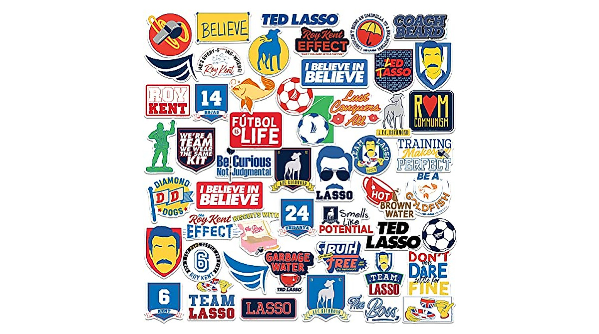 Ted Lasso Sticker Pack - 50 Durable Vinyl Stickers