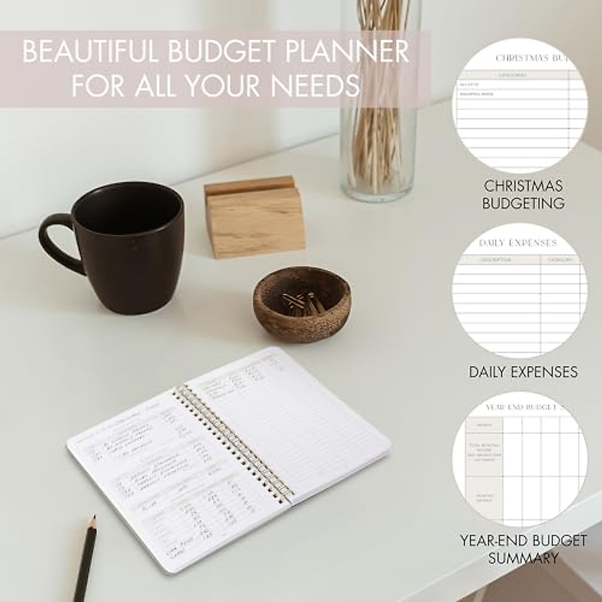 Easy to Use Monthly Budget Planner - 12 Month Financial Organizer with Expense Tracker Notebook - Monthly Money Budgeting Book That Manages Your Finances Effectively