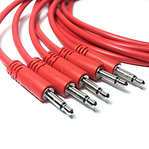 PolarNoise Eurorack Patch Cables - 5 PVC 0.14 Inch Plug Mono Cables for Modular Synths (84 Options) Combi1 18 Inch