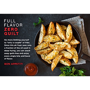 Chefman 6.5 Quart Air Fryer Oven with Space Saving Flat Basket, Oil Free Hot Airfryer with 60 Minute Timer & Auto Shut Off, Dishwasher Safe Parts, BPA-Free, Family Size, X-Large, Black