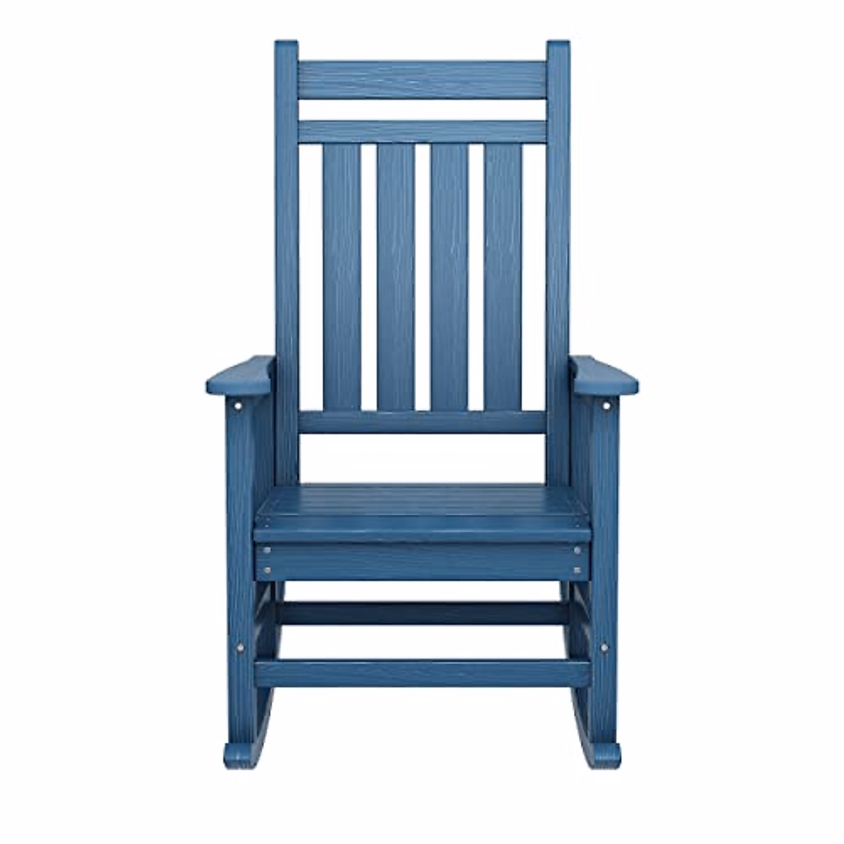 SERWALL Oversized Rocking Chair, Outdoor Rocking Chair for Adults, All Weather Resistant Porch Rocker for Lawn Garden, Blue