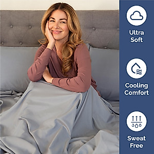 King 6 Piece Sheet Set - Comfy, Breathable & Cooling - Hotel Luxury Bedding for Women, Men, Kids & Teens - 1 Flat & 1 Fitted Sheet & 4 Pillowcases w/ Deep Pockets - Soft and Wrinkle Free - Steel Blue