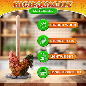 Country Red Rooster Paper Towel Holder by Alpenkok