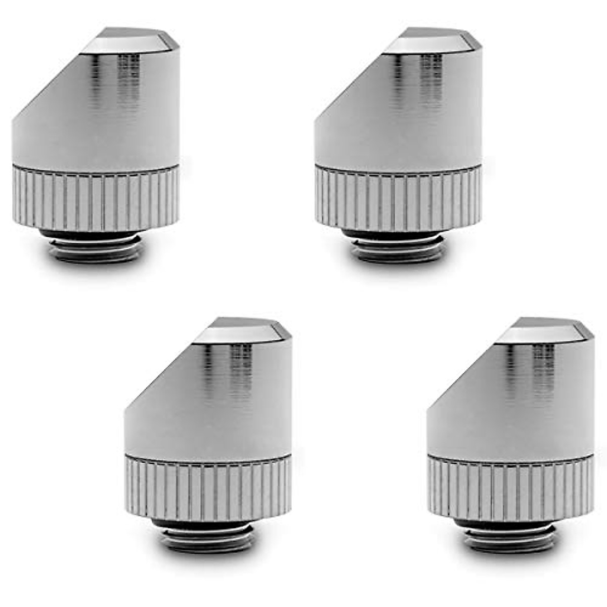 EKWB EK-Torque 45 Degree Angled Rotary Fitting, Nickel, 4-Pack