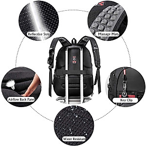 Laptop Backpack, Extra Large 17 Inch Business Travel Backpack with USB Charging Port Earphone Hole, Durable Water Resistant Work Computer Backpack College/High School Bags for Men/Women/Boys