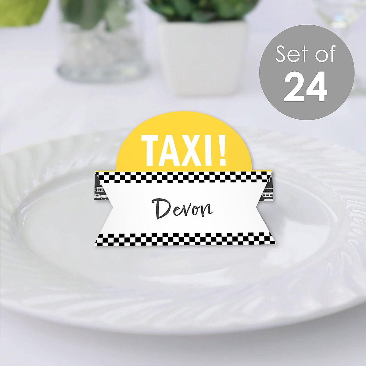 Big Dot of Happiness NYC Cityscape - New York City Party Tent Buffet Card - Table Setting Name Place Cards - Set of 24