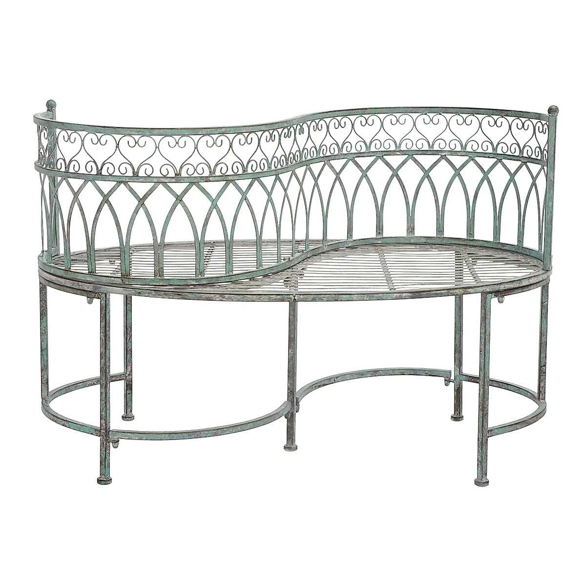 SAFAVIEH Outdoor Collection PAT5005 Bench, Antique Dark Green