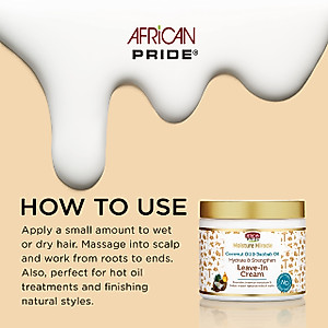 African Pride Moisture Miracle Pre-Shampoo & Leave-In Cream - Helps Minimize Hair Breakage & Provides Intense Moisture for Natural Coils & Curls, Detangles & Conditions, 12 Oz & 15 Oz