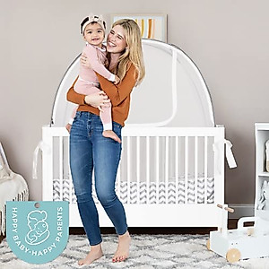 Pro Baby Safety Pop Up Crib Tent, Fine Mesh Crib Netting Cover to Keep Baby from Climbing Out, Prevent Falls and Mosquito Bites, Safety Net Canopy - Sturdy & Stylish Infant Crib Topper