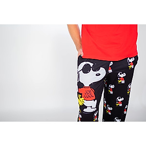 Snoopy Unisex Lounge Pajama Pants - Comfy, Loose-Fit, Ultra-Soft - Snoopy Joe Cool Sleep Bottoms (X-Large)