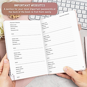GoGirl Password Book with Alphabetical tabs – Internet Address & Password Keeper Logbook for Password Organization, Journal Notebook for Saving Website Logins. Medium Size 5.3″ x 7.7″, Rose Gold