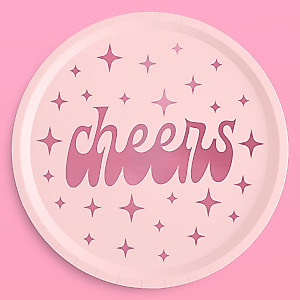 xo, Fetti Cheers Plates - 25 pcs | Bachelorette Party Decorations, Birthday Party Decor, Baby Shower Supplies, Bridal Tableware