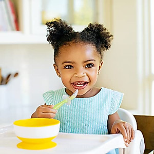 Munchkin® Silicone Scoop™ Trainer Spoons with Choke Guard for Baby Led Weaning, 4 Count, Blue/Green