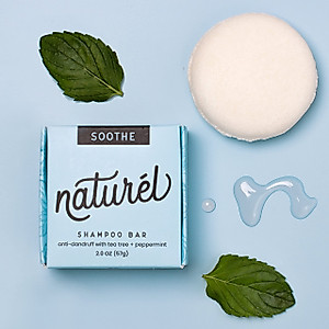 NATURL Soothe Shampoo and Conditioner Bar Set with Peppermint, Lime, and Tea Tree Oil for Dry Scalp, Dandruff Relief, Vegan, Cruelty Free, Zero Waste, Made in USA