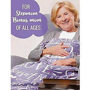 InnoBeta Bonus Mom Gifts, Bonus Mom Blanket, Stepmom Gifts, Mother's Day Birthday Gift for Stepmother, Bonus Mom, Stepmom, DNA Does Not Make A Family, Soft Throw Blanket 50"x65" - Purple