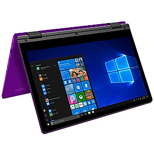 Ematic 11.6" Convertible Touchscreen Laptop with Windows 10 S, 2GB RAM, 32GB Storage, Purple (EWT127PR)