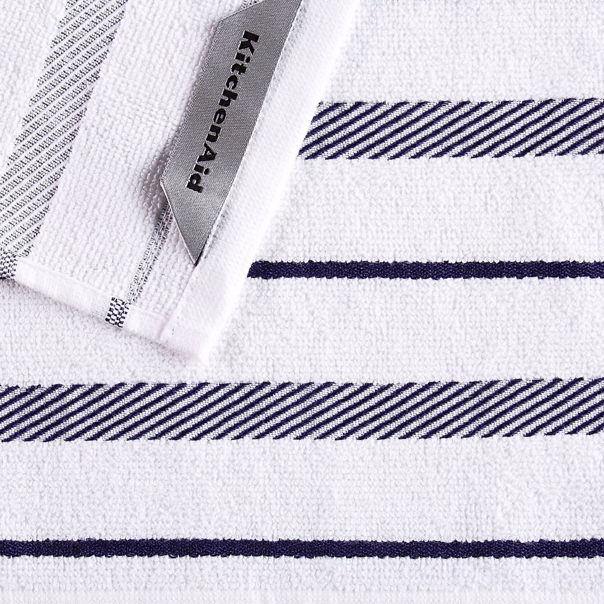 KitchenAid Albany Dishcloth 8 Pack Set, Cobalt Blue/White, 12"x12"