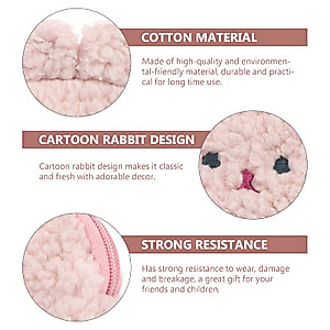 Rabbit Coin Purse Small Plush Purse Zipper Money Wallet Stuffed Handbag for Girls Women Birthday Easter Christmas Party Pink