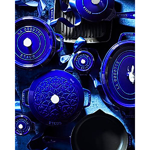 STAUB Cast Iron Dutch Oven 5.75-qt Coq au Vin Cocotte, Made in France, Serves 5-6, Dark Blue