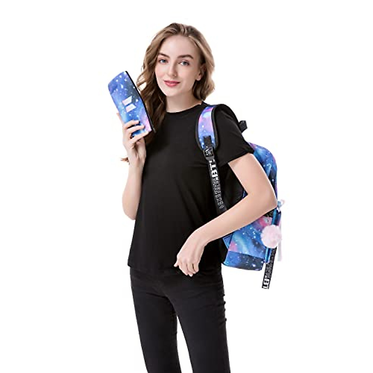 Fashion School Bookbag Merichandise USB Charging Students Bag Daypack Laptop Bag,Suitable for Girls