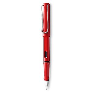 Lamy safari Fountain Pen - Elegant Design Cool Pens, Best Pens For Smooth Writing, Journaling, and Calligraphy - Red Broad Point Pen
