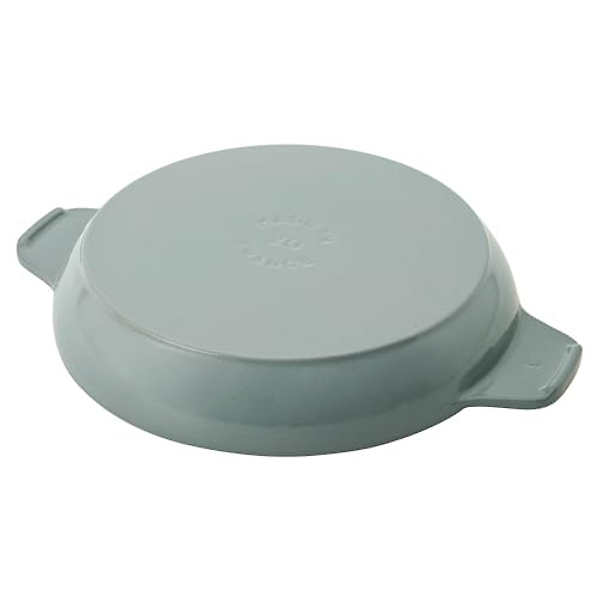 [STAUB x minä perhonen] staub hotplate ocean round 7.9 inches (20 cm) eucalyptus brass knob specification mina perhonen both hands cast enamel shallow type induction compatible [Japan official sale]