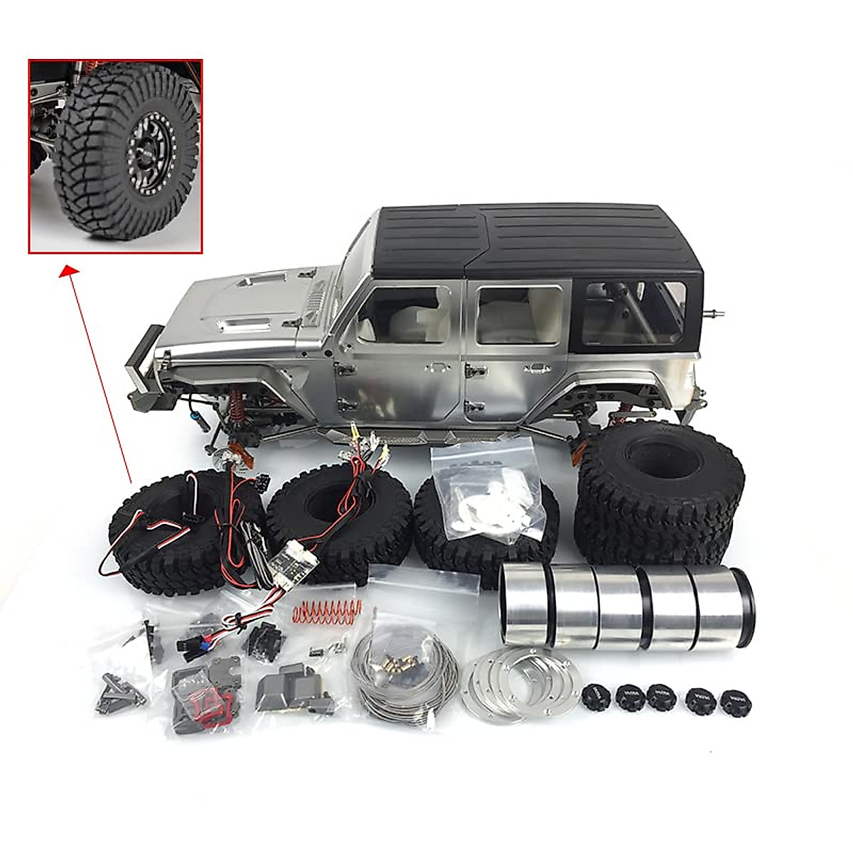 Jdm-168 1/10 4X4 Awd Off-Road Crawler Car Rc Model Light System Motor W/O Esc Sound
