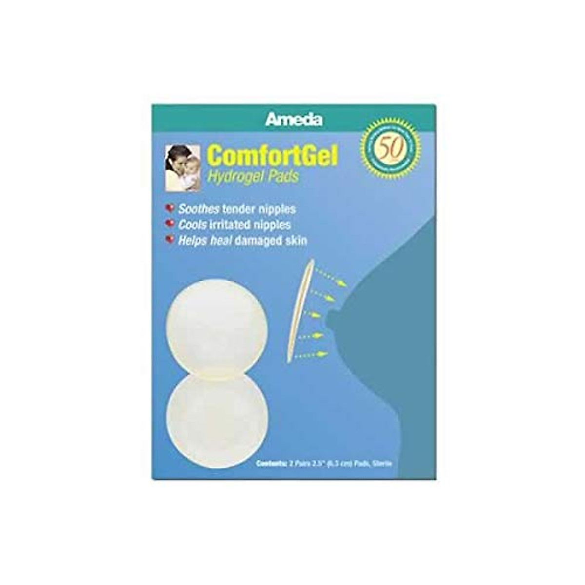 Ameda Comfortgel Hydrogel Sterile Pads, Blue