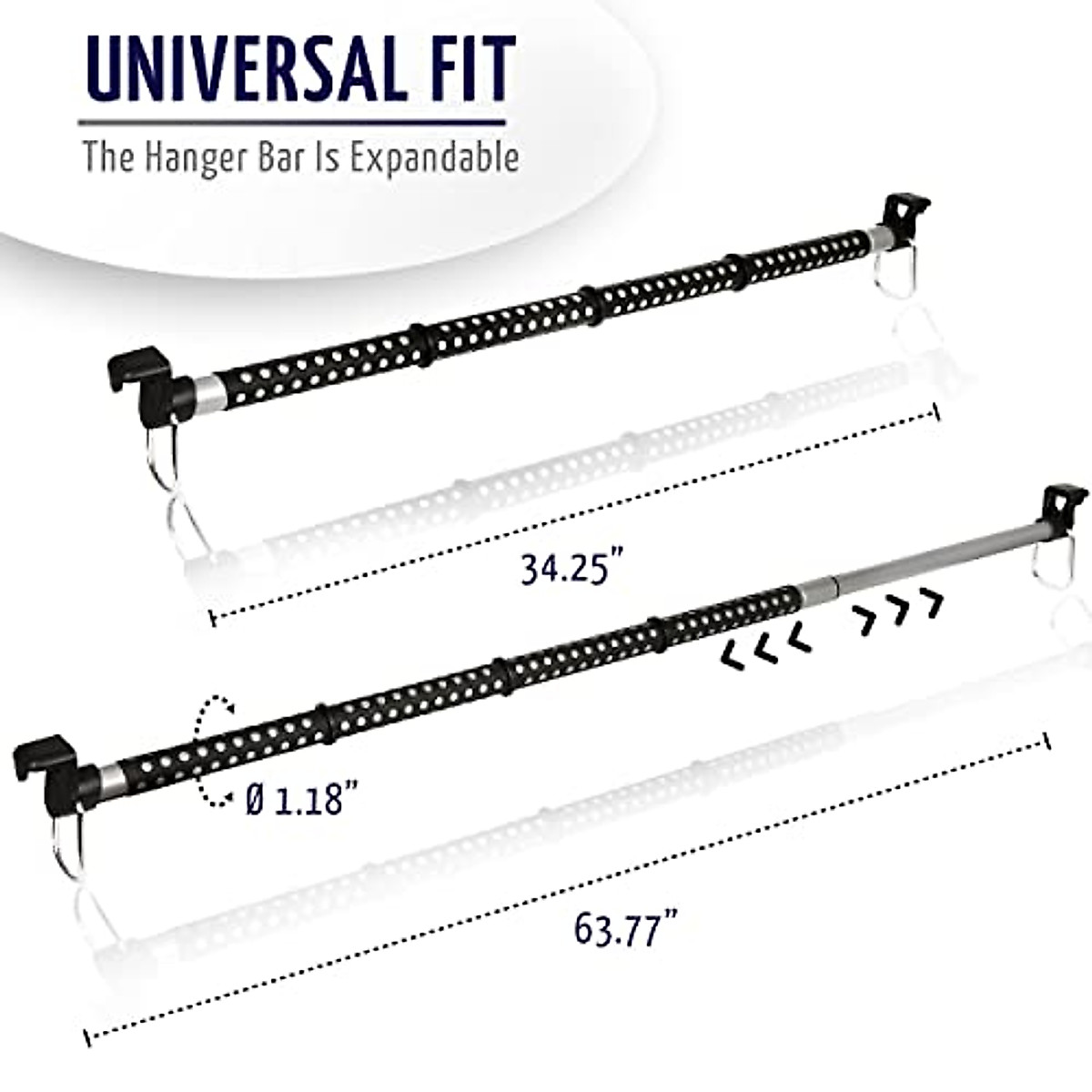 Car Expandable Clothes Hanger Bar by Zone Tech and Zone Tech Chrome Headrest Car Hanger for Jacket Suit Coat