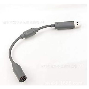 Zerone Replacement Wired Controller USB Breakaway Adapter Connection Cable Cord for XBOX360 (Gray)