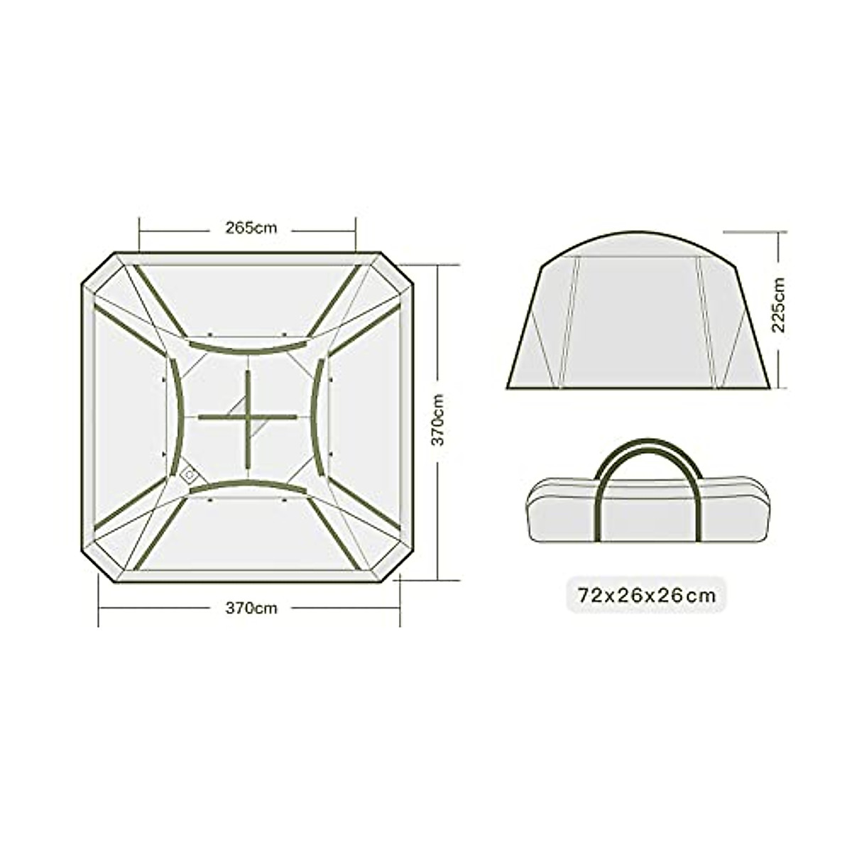HOUKAI Tent Pop up for 5-8 Person Instant Camping with Double Door Lightweight Family Dome with Carrying Bag for Outdoor Family Camping Hiking (Pop up 5)/Pop up Tent/5