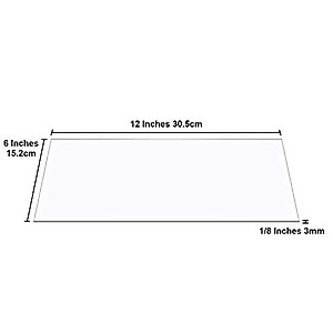 STYLEZONE Acrylic Plexiglass Plastic Sheet 6x12 Inches (2 Piece),1/8 Inch Thick Clear Cast Plastic Perspex Plate Panel for DIY Display Projects Craft