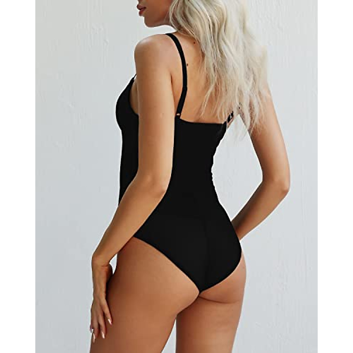 Bengbobar Women Bodysuit Shapewear Firm Control Ultra Light Built-in Bra V Neck Body Shaper 3X-Large Black