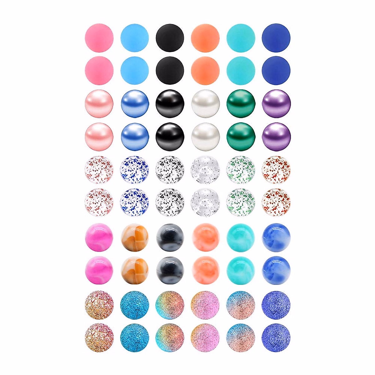 Mayhoop 14G 60Pcs Replacement Balls for Piercing Barbell Parts 5mm 8mm Stainless Steel & Clear Flexible Balls for Women Men