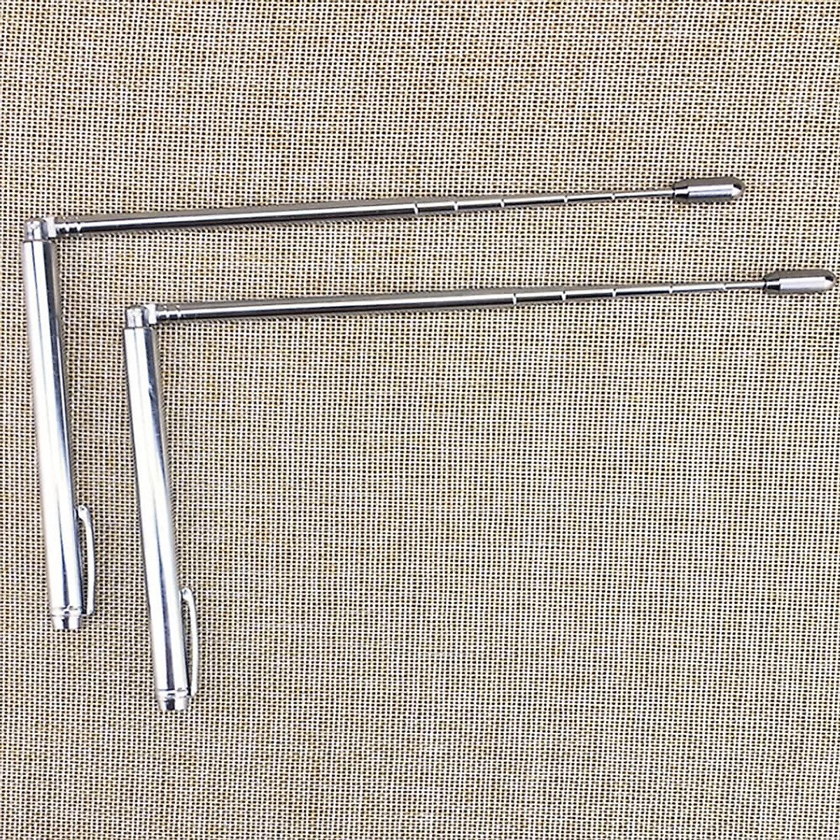 Dowsing Rod Silver, 2 Pcs Retractable Divining Rods Water Divining, Energy Healing, Paranormal - Detect Gold, Water, Ghost Hunting etc (Silver)