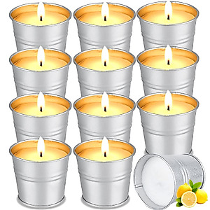 Citronella Candles Outdoor 12 Pack - 160 Hours Burn 100% Natural Soy Wax Candles Set for Home Garden Patio Camping Picnic, Scented Candles Gifts Women Wedding Birthday Christmas Housewarming Gift