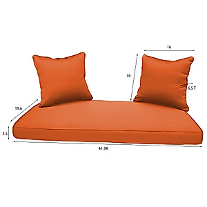 Jeco W00207S-D-FS016 Wicker Porch Swing, Black