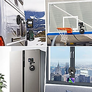 REYGEAK Strong Magnet Camera Mount for GoPro, with Mobile Phone Clip Magnets Camera Mount with 360 Degree Rotation Double Ball Head for Car Body, Compatible with GoPro Hero 11/10/9/ Insta360 X3