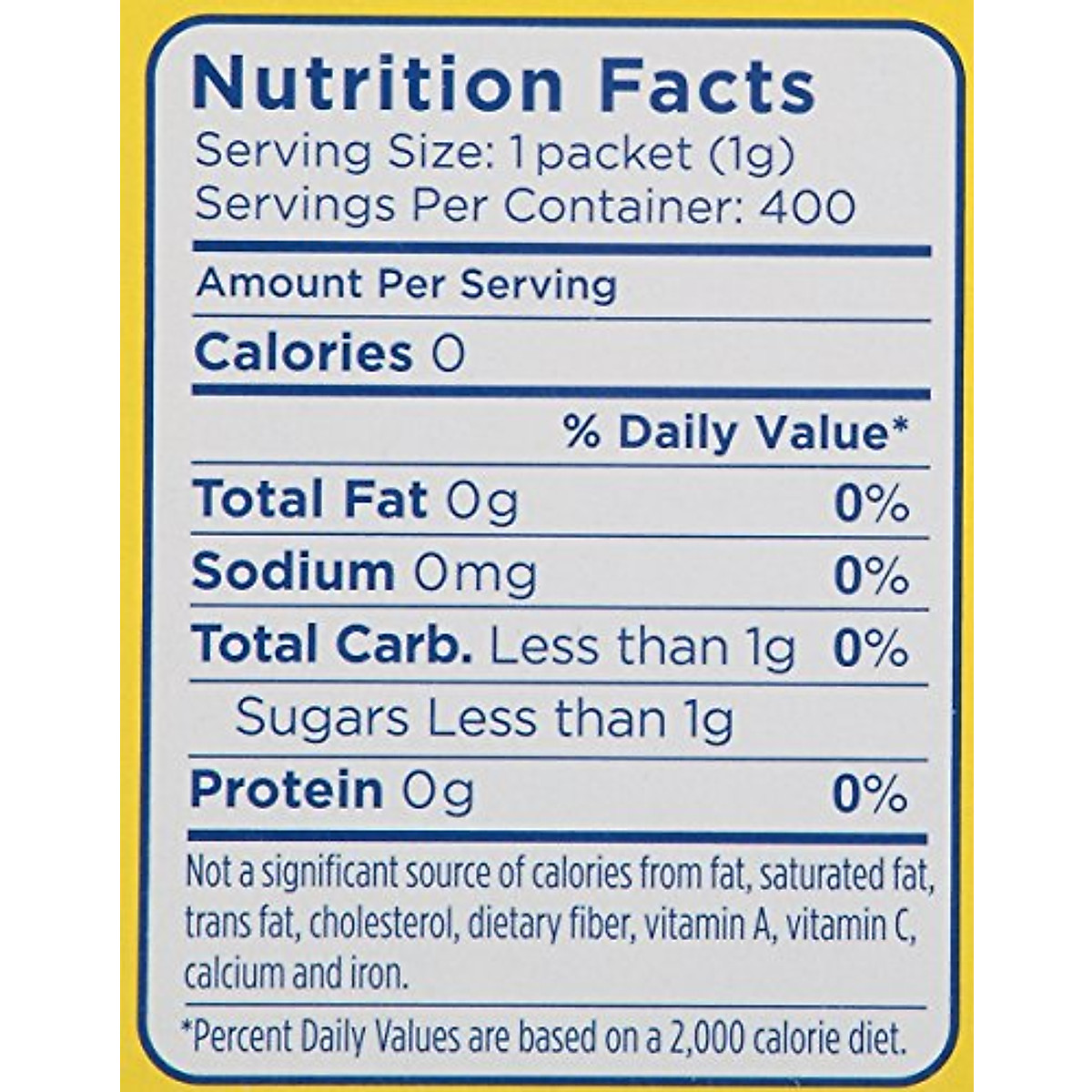 Splenda No Calorie Sweetener, 400 Count Packets