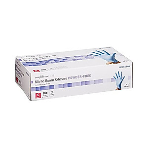 McKesson Confiderm 3.8C Nitrile Exam Gloves, Non-Sterile, Powder-Free, Blue, Large, 100 Count, 1 Box
