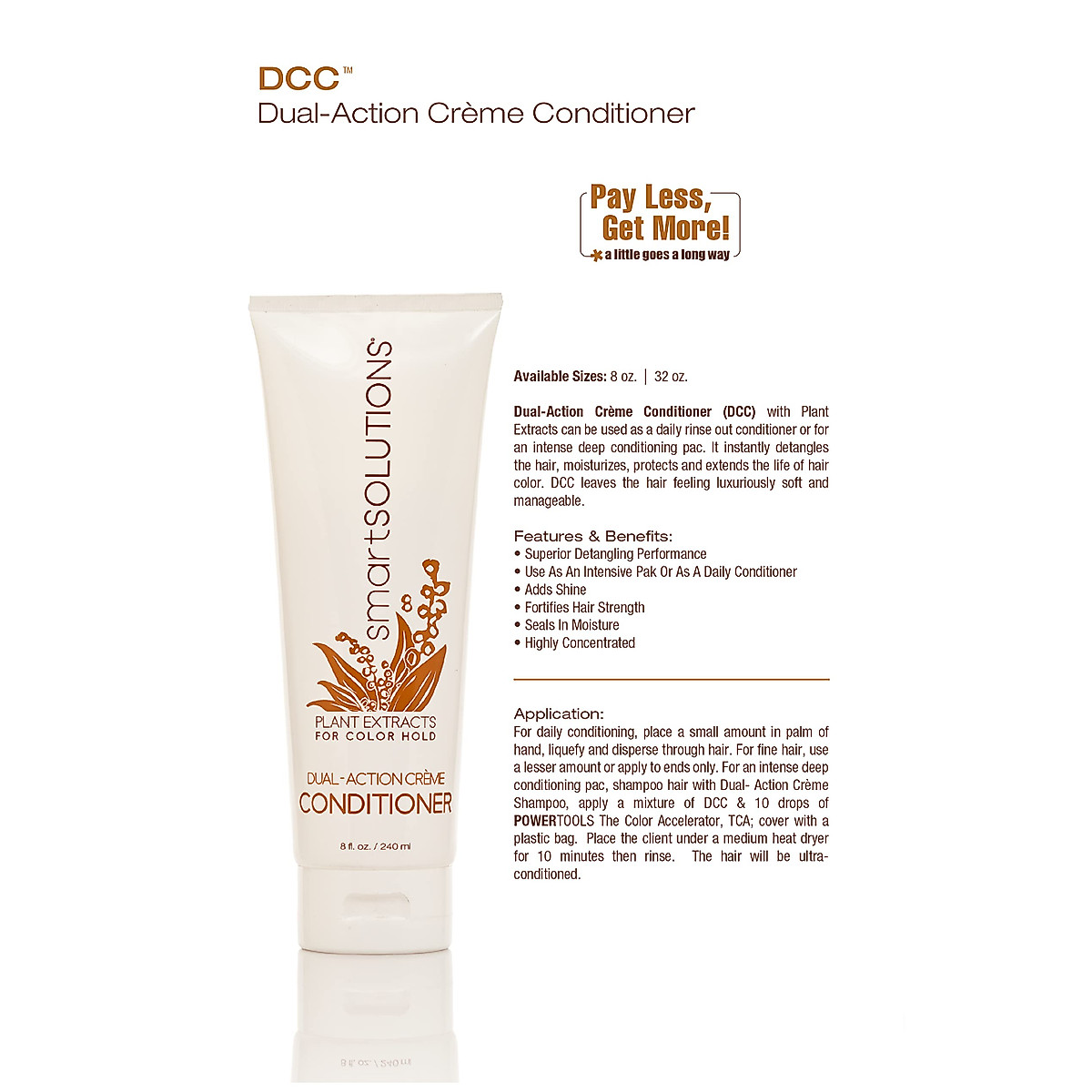 smartSOLUTIONS Dual-Action Creme Conditioner | Sulfate, Paraben & Sodium Chloride Free | Color Safe & Chemically Treated Hair Safe (8 fl oz)