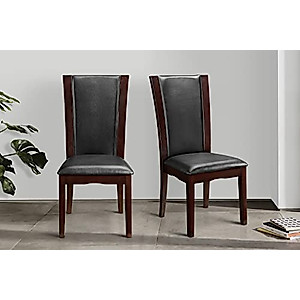 Andmakers Mesilla Espresso Finish Dark Brown Faux Leather Dining Chair (Set of 2)
