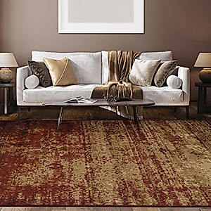 SUPERIOR Acid Wash Modern Ombre Gradient Ultra-Soft Indoor Area Rug, Auburn, 8' x 10'