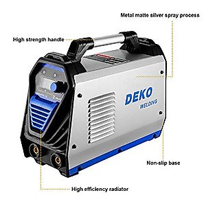 DEKOPRO 200Amp MMA Welder, 110/220V Stick Welder Dual Voltage ARC Welders Portable Welding Machine Electrode Holder,Work Clamp, Input Power Adapter Cable and Brush
